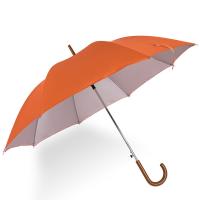 China Auto Open Full Body Umbrella Orange Custom Bank Logo Hook Handle with 100cm Diameter for sale