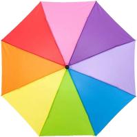 China Colorful Rainbow Design 3 Folding Manual Umbrella with Windproof and Metal Fiberglass Ribs for sale