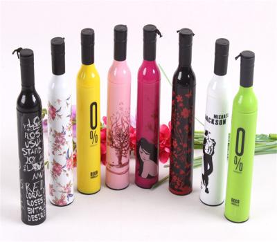 China Travel Occasion 8K 21inch Fold Umbrella with Wine Bottle Advertising Printing Design for sale