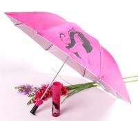 China Travel Occasion 8K 21inch Fold Umbrella with Wine Bottle Advertising Printing Design for sale