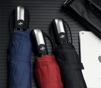 China 23inch 10K 190T Pongee Automatic Folding Umbrella with Auto Open Close and Steel Shaft for sale