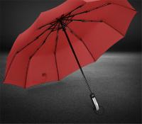 China 23inch 10K 190T Pongee Automatic Folding Umbrella with Auto Open Close and Steel Shaft for sale