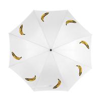 China Custom Print Logo White Polyester Fold Umbrella for Advertising or Gifts and Durable for sale