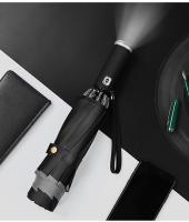 China Minimalism Style Three-folding Umbrella LED Reverse Inverted Reflective Auto Umbrella for sale
