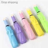 China Lock Head Handle Pure Color Custom Folding Umbrella With Logo Prints fulul automatic for sale