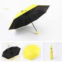China Lock Head Handle Pure Color Custom Folding Umbrella With Logo Prints fulul automatic for sale