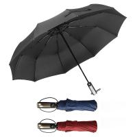 China Rubber Coating Handle Portable Automatic Travel Compact Rain Folding Umbrella for Adults for sale