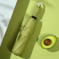 China Full Auto Open Three-folding Umbrella with Custom Logo Prints and Lock Head Handle for sale