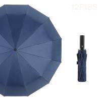 China 12 Ribs 3 Folding UV Automatic Umbrella BSCI Travel Umbrella Black Pongee Waterproof for sale