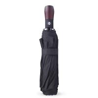China Fully Automatic 10 Ribs Wind Resistant Solid Wood Handle Engraved with Three Fold Men's Business Umbrella for sale