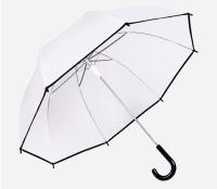 China 23inch 8K Paris Transparent Clear Umbrella for Raining Transparent Plastic J Handle for sale