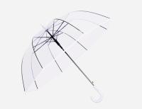 China 23inch 8K Paris Transparent Clear Umbrella for Raining Transparent Plastic J Handle for sale