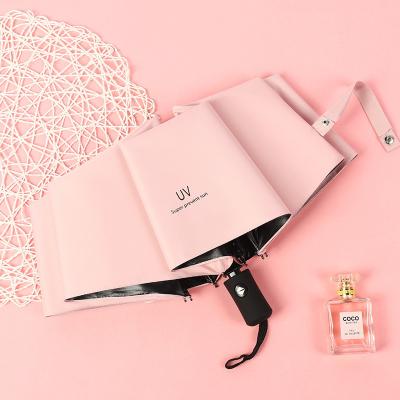 China Custom Logo Printing Black Pongee Fabric Automatic 3 Fold Umbrellas for Wholesal for sale