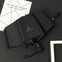 China Custom Logo Printing Black Pongee Fabric Automatic 3 Fold Umbrellas for Wholesal for sale