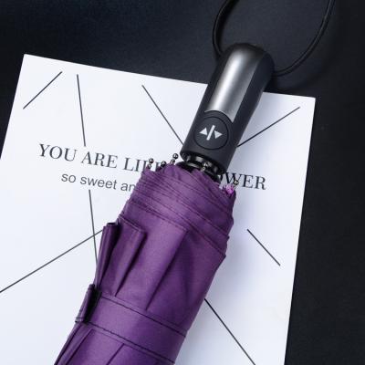 China Fully-automatic Black Pongee Travel Umbrella with 8/10/12 Ribs and Waterproof Coating for sale