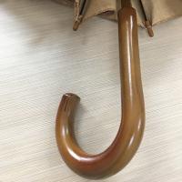 China Creative Environmental Protection Cork Fabric Sawdust Cloth Umbrella with Wooden Handle for sale