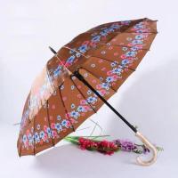China Customized Logo Printing Golf Umbrella 21 Inch Classic Flower Design for Popular Branded for sale
