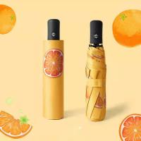China Customized Cherries Cartoon Printing 3 Folding Market Umbrella with 190T Nylon Fabric for sale
