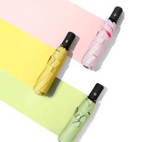 China Customized Cherries Cartoon Printing 3 Folding Market Umbrella with 190T Nylon Fabric for sale