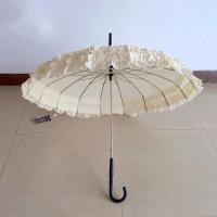 China 19 Inches Woman Pagoda Parasol Wedding Umbrella with Lace Panel and Manual Open Style for sale