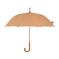 China Eco-Friendly Protection Cork Umbrella with Wooden Shaft and Handle 105cm Open Diameter for sale