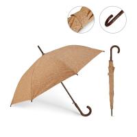 China Eco-Friendly Protection Cork Umbrella with Wooden Shaft and Handle 105cm Open Diameter for sale