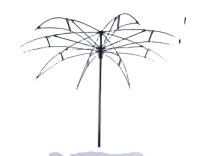 China 210T Nylon Fabric Umbrella Frame with 8 Bone Hand Open Reverse Function and Iron Cover for sale