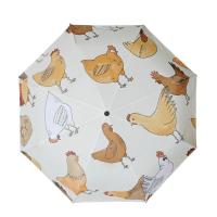 China DIY Custom Design Dragonfly Animal Pattern Three-folding Umbrella with Black Coating for sale