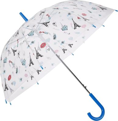 China Children's Back to School Basics Transparent Bubble Stars Umbrella with Hook Handle for sale