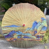 China Vintage Style 23 Inches*10k Chinese Paper Parasol Umbrella for Customized Printing for sale