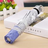 China Custom Logo Print 3 Folding Market Umbrella Light Weight Rain Gear with Special Handle for sale