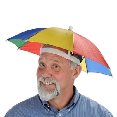 China Sun-UV Protection Custom Logo Printing Head Hat Shape Umbrella for Adults and Kids for sale