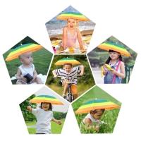 China Sun-UV Protection Custom Logo Printing Head Hat Shape Umbrella for Adults and Kids for sale