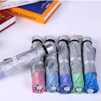 China Custom Logo Print 7K 3 Folding Umbrella with Plastic Handle and 94cm Open Diameter for sale