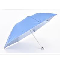 China Custom Logo Print 7K 3 Folding Umbrella with Plastic Handle and 94cm Open Diameter for sale