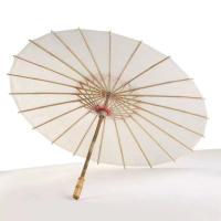China Handmade Props White Japanese Paper Umbrella with Customized Designs Logo Printing for sale