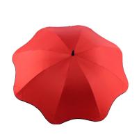 China creative 8 ribs round corner wind resistant safety tips straight umbrella with logo print for sale
