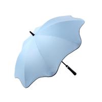 China creative 8 ribs round corner wind resistant safety tips straight umbrella with logo print for sale
