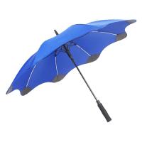 China creative 8 ribs round corner wind resistant safety tips straight umbrella with logo print for sale