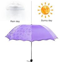 China Minimalist Design Style Magic UV Folding Sun Rain Windproof Flowering Umbrella for sale