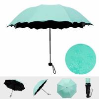 China Minimalist Design Style Magic UV Folding Sun Rain Windproof Flowering Umbrella for sale