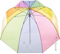 China Custom Printed Logo or Pattern Clear Dome Umbrella for Lady 23inch 8k Black Metal Frame for sale