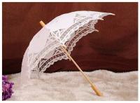 China Wedding Decoration Battenburg Lace Umbrella with Customized Logo and Fiberglass Frame for sale