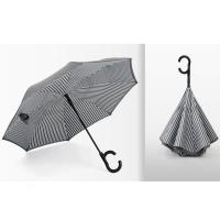 China Straight Umbrella 8K 23inch 190T Pongee Inverted Double Layer C Handle Manual Open for sale