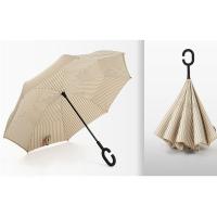China Straight Umbrella 8K 23inch 190T Pongee Inverted Double Layer C Handle Manual Open for sale