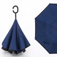 China Colorful 23inch 8k 190T Pongee Personalized Compact Inverted Reverse C Handle Umbrella for sale