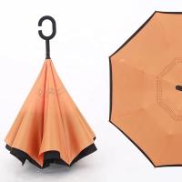 China Colorful 23inch 8k 190T Pongee Personalized Compact Inverted Reverse C Handle Umbrella for sale