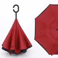 China Colorful 23inch 8k 190T Pongee Personalized Compact Inverted Reverse C Handle Umbrella for sale
