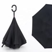 China Colorful 23inch 8k 190T Pongee Personalized Compact Inverted Reverse C Handle Umbrella for sale