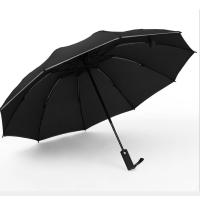 China Black Metal Shaft Reverse Umbrellas with Logo Prints and Automatic Function for sale